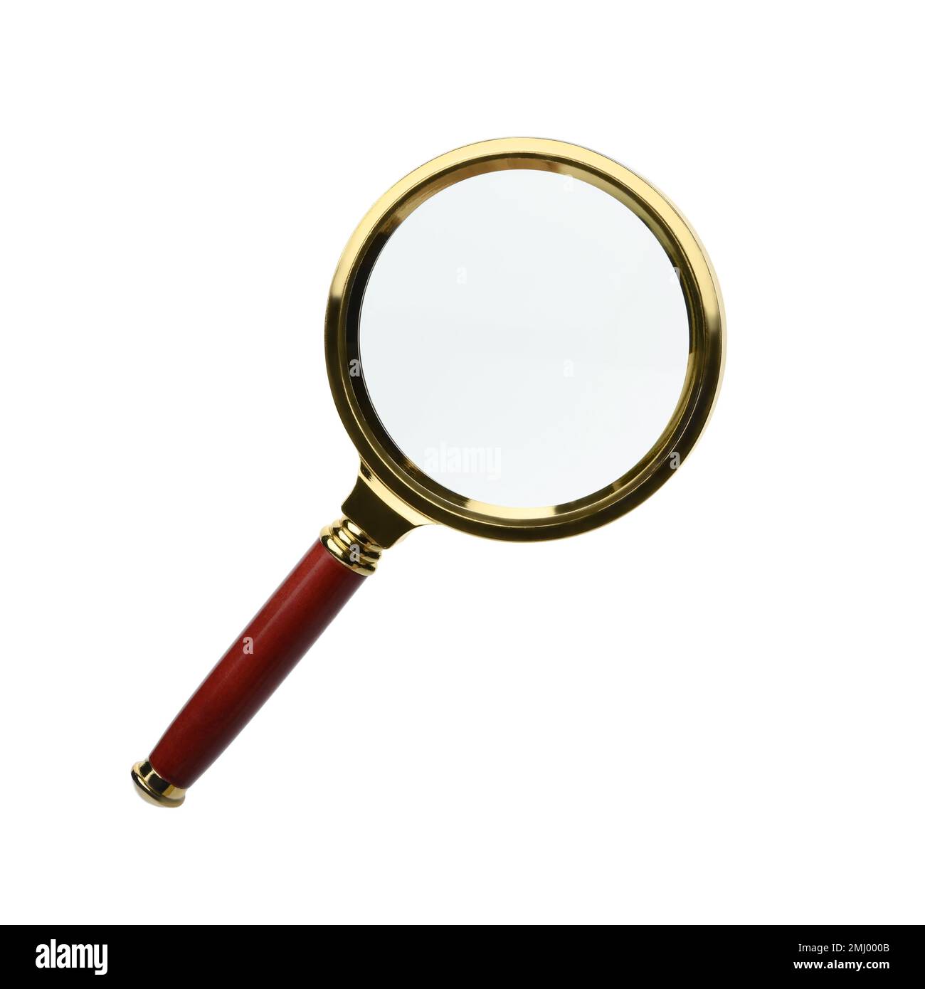 Stylish classic magnifying glass isolated on white Stock Photo - Alamy
