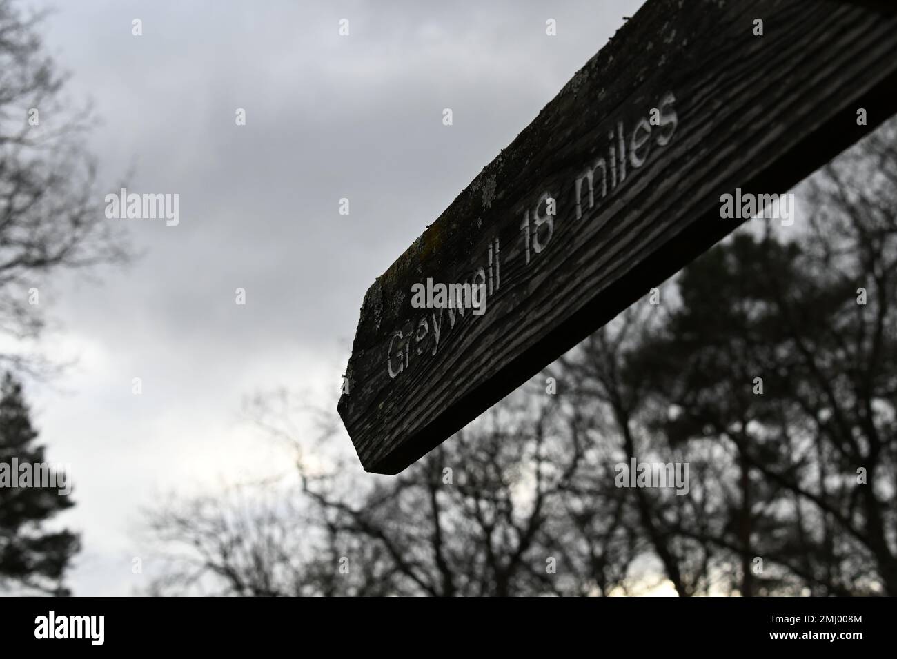 A sign points the way towards Greywell in this photo taken along the ...