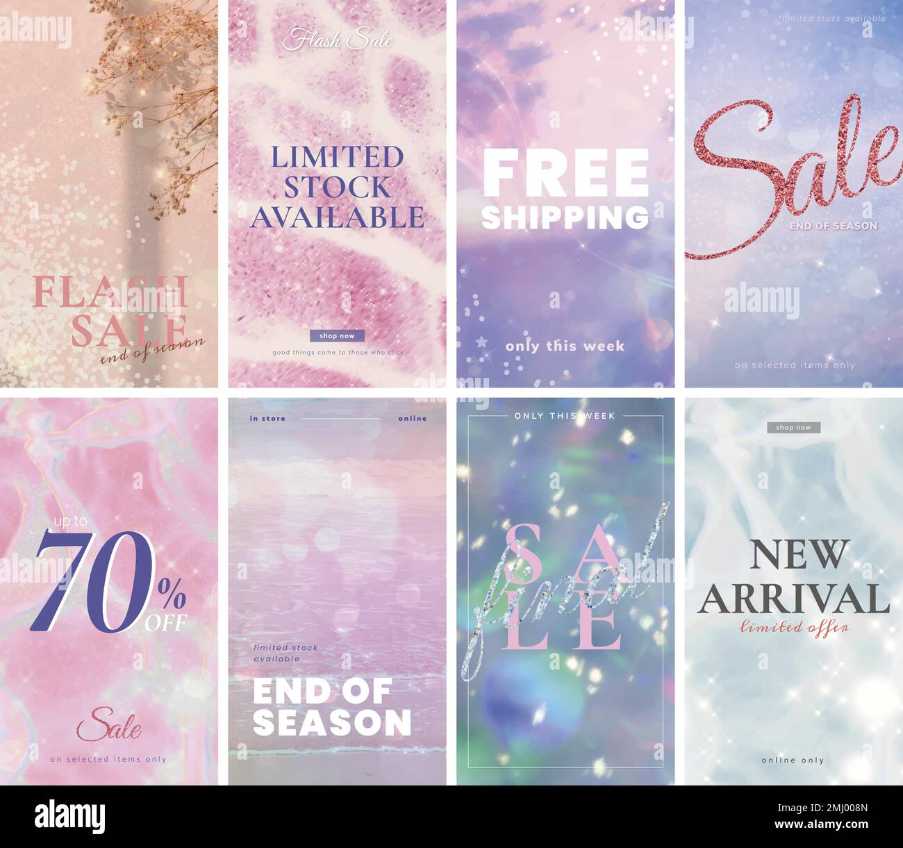 Sale template vector set editable social media story Stock Vector Image ...