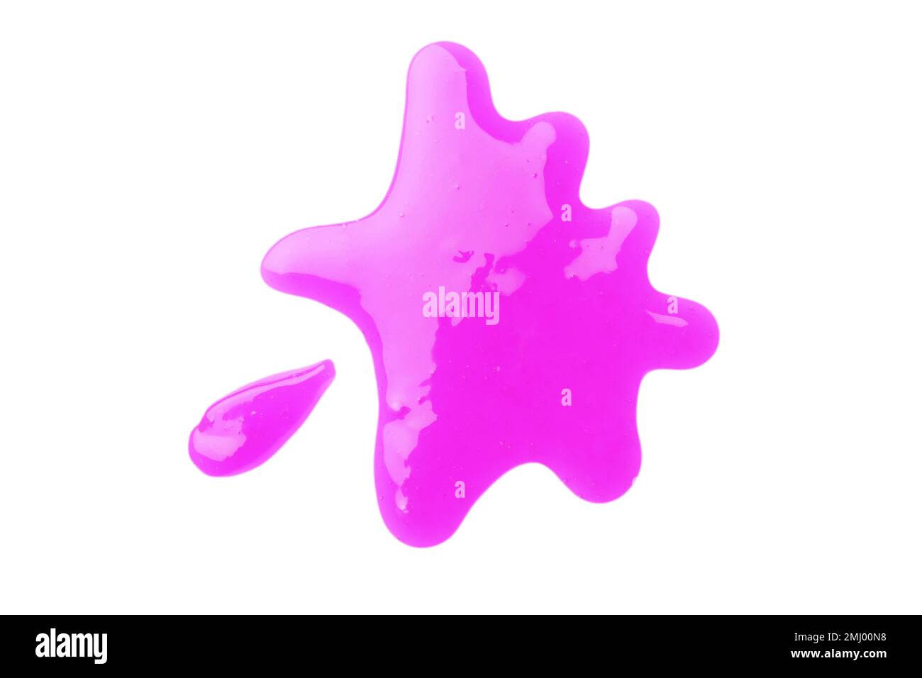 Splash of magenta slime isolated on white, top view. Antistress toy Stock Photo - Alamy