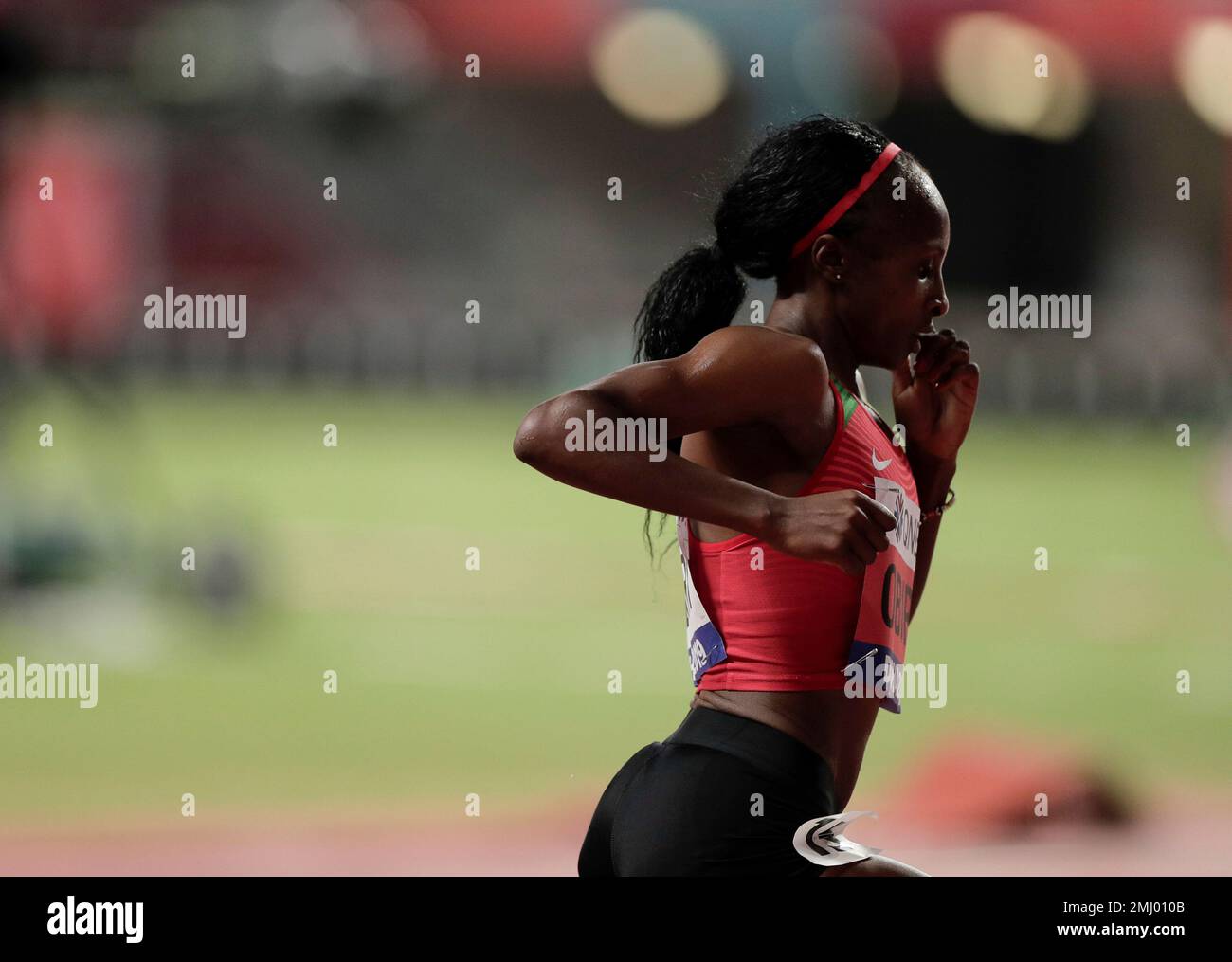 Hellen Obiri, of Kenya races to the gold medal in the women's 5000 ...