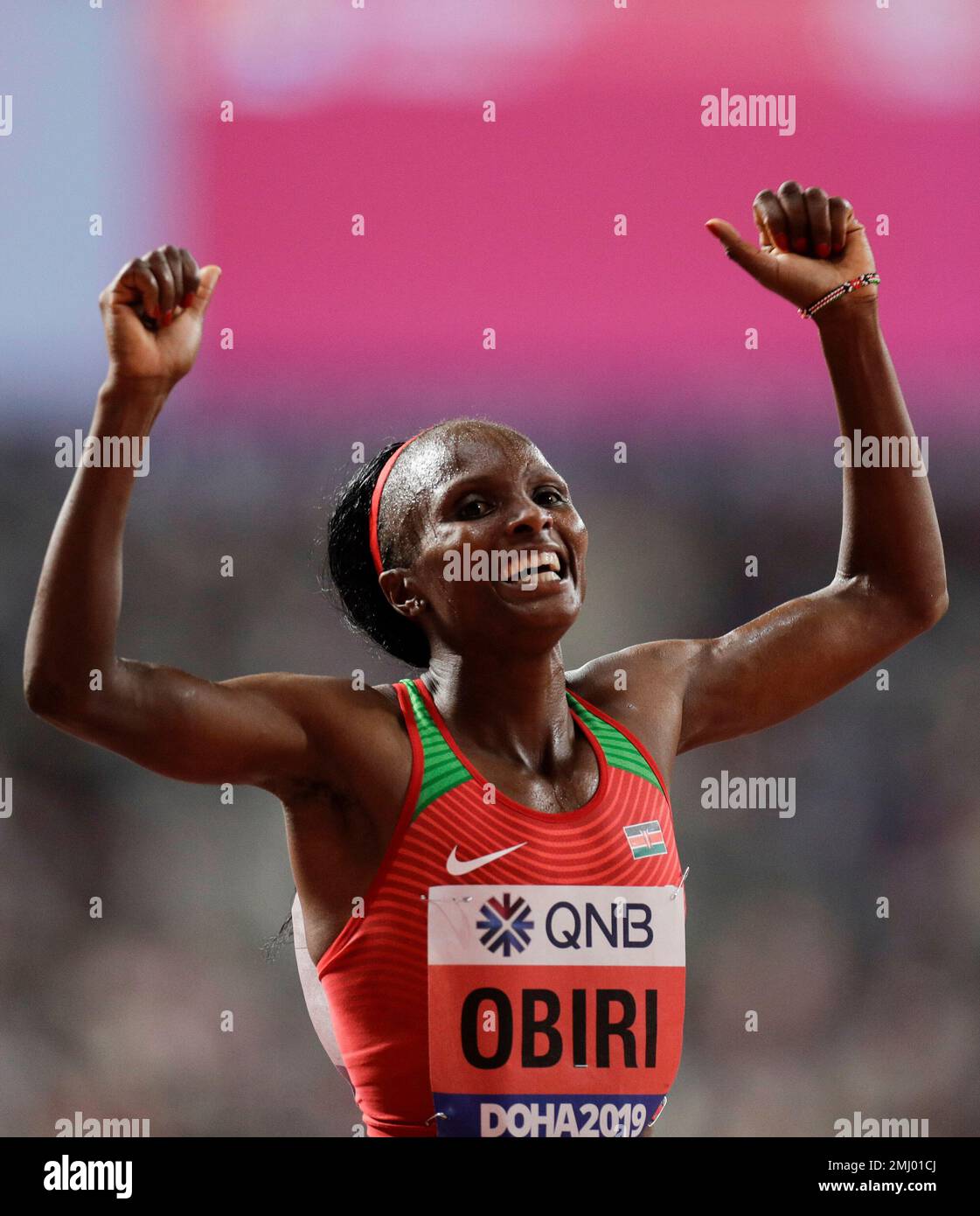 Hellen Obiri, of Kenya wins the gold medal in the women's 5000 meter ...