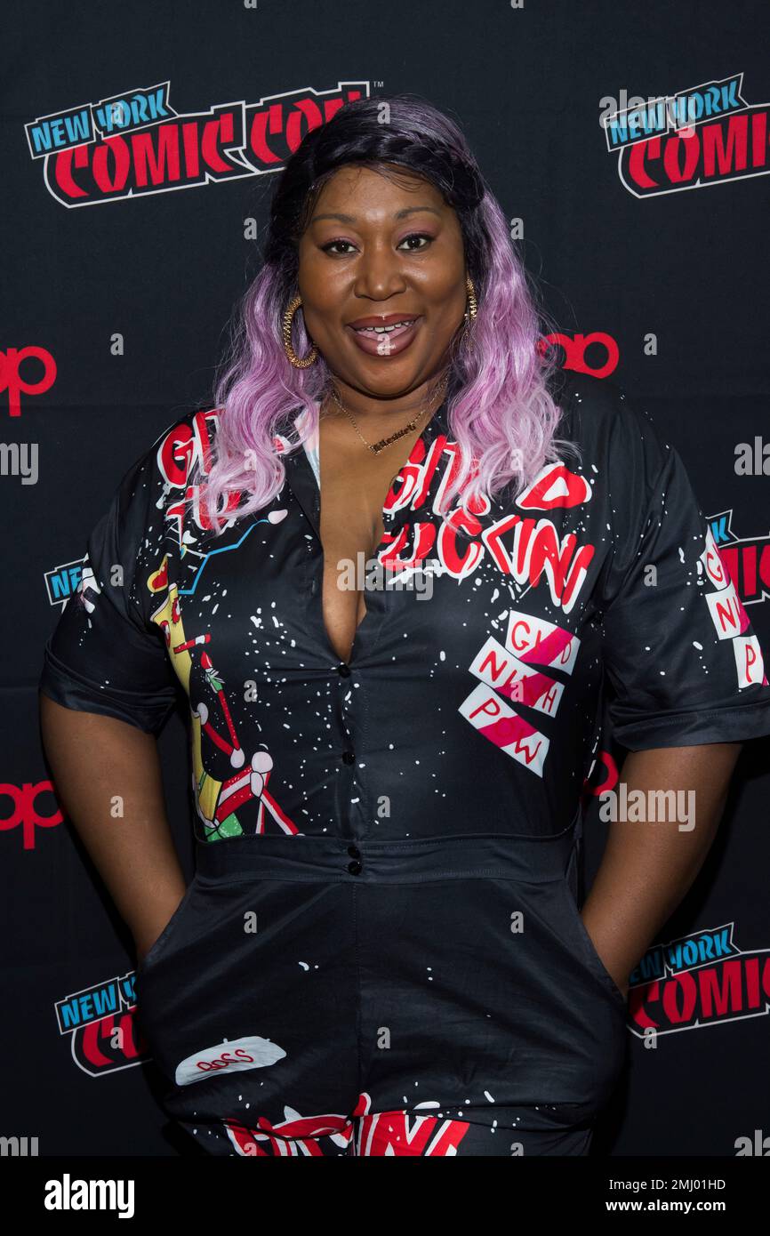 Kia Stevens aka Awesome Kong attends New York Comic Con to promote TNT ...