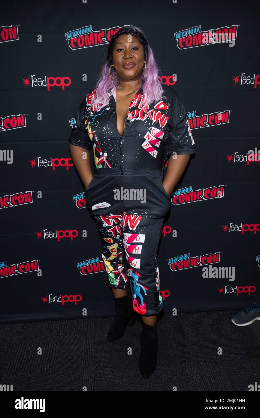 Kia Stevens aka Awesome Kong attends New York Comic Con to promote TNT ...