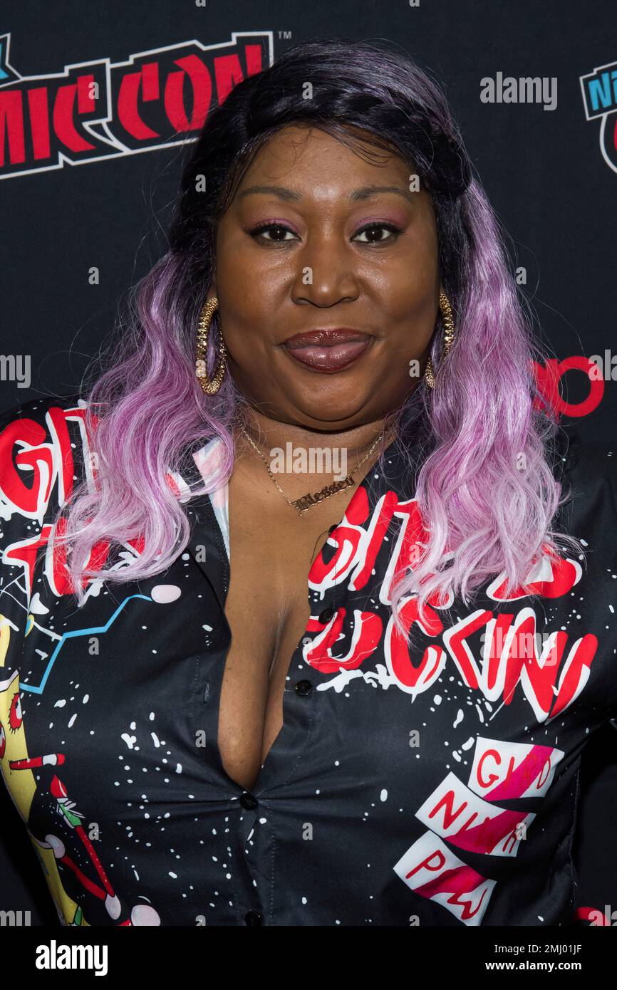 Kia Stevens aka Awesome Kong attends New York Comic Con to promote TNT ...