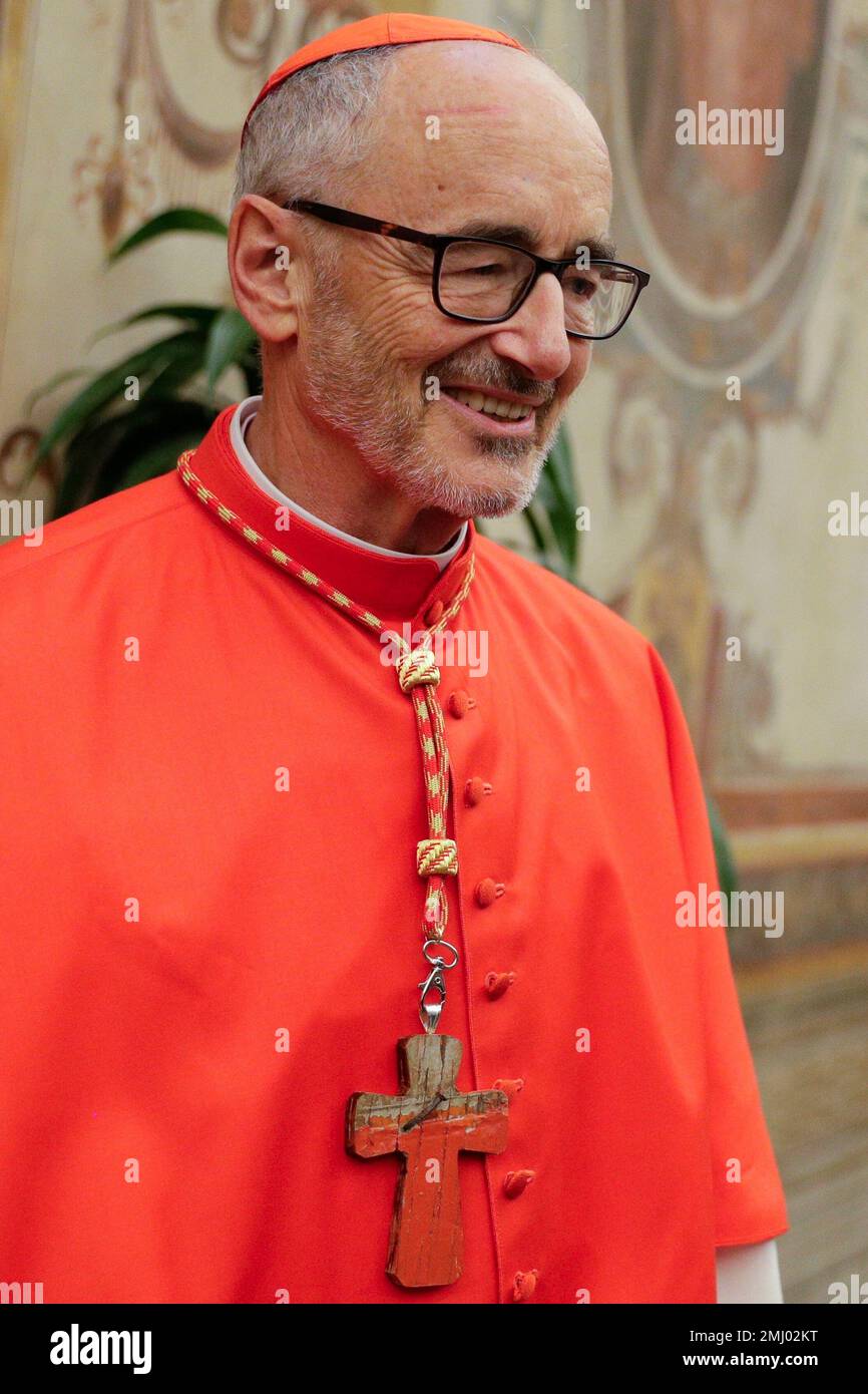 Cardinal Michael Czerny poses for photographers prior to meeting ...