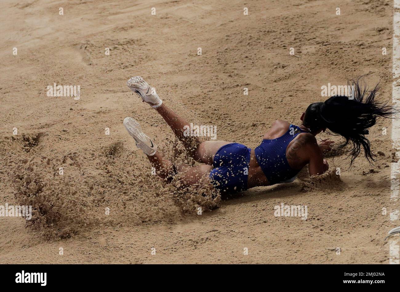 Jasmine Todd of the United States competes in the women's long jump ...