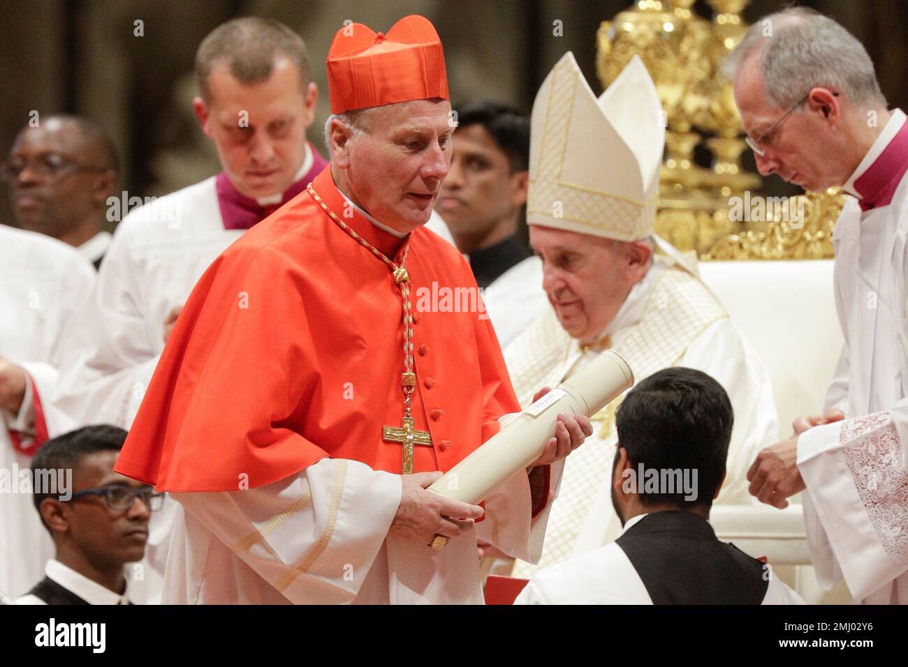 Cardinal Michael Louis Fitzgerald walks after being elevated during a ...