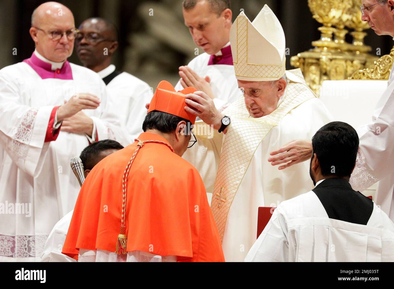 New Cardinal Ignatius Suharyo Hardjoatmodjo receives the red three ...