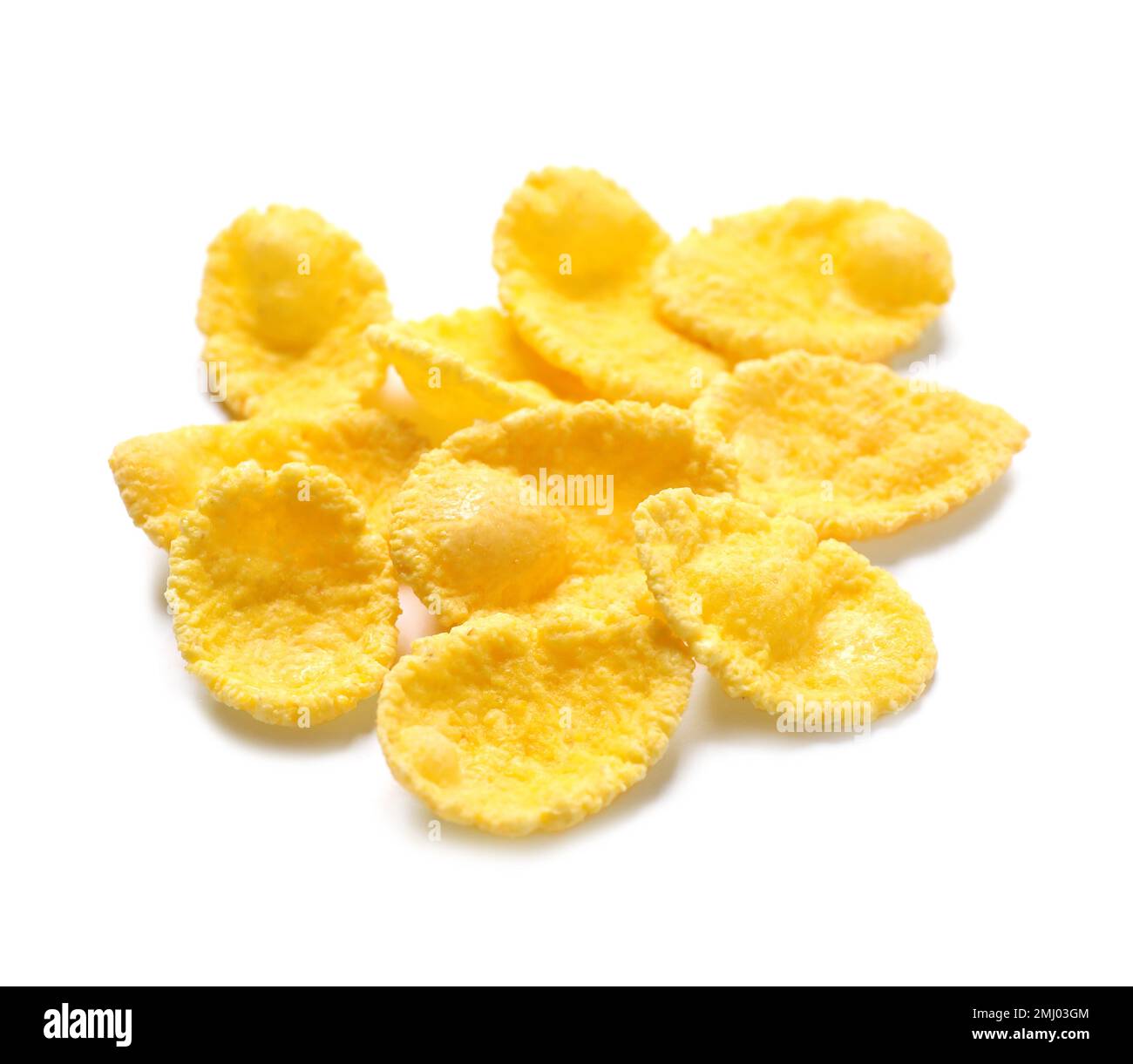 Tasty crispy corn flakes isolated on white Stock Photo - Alamy