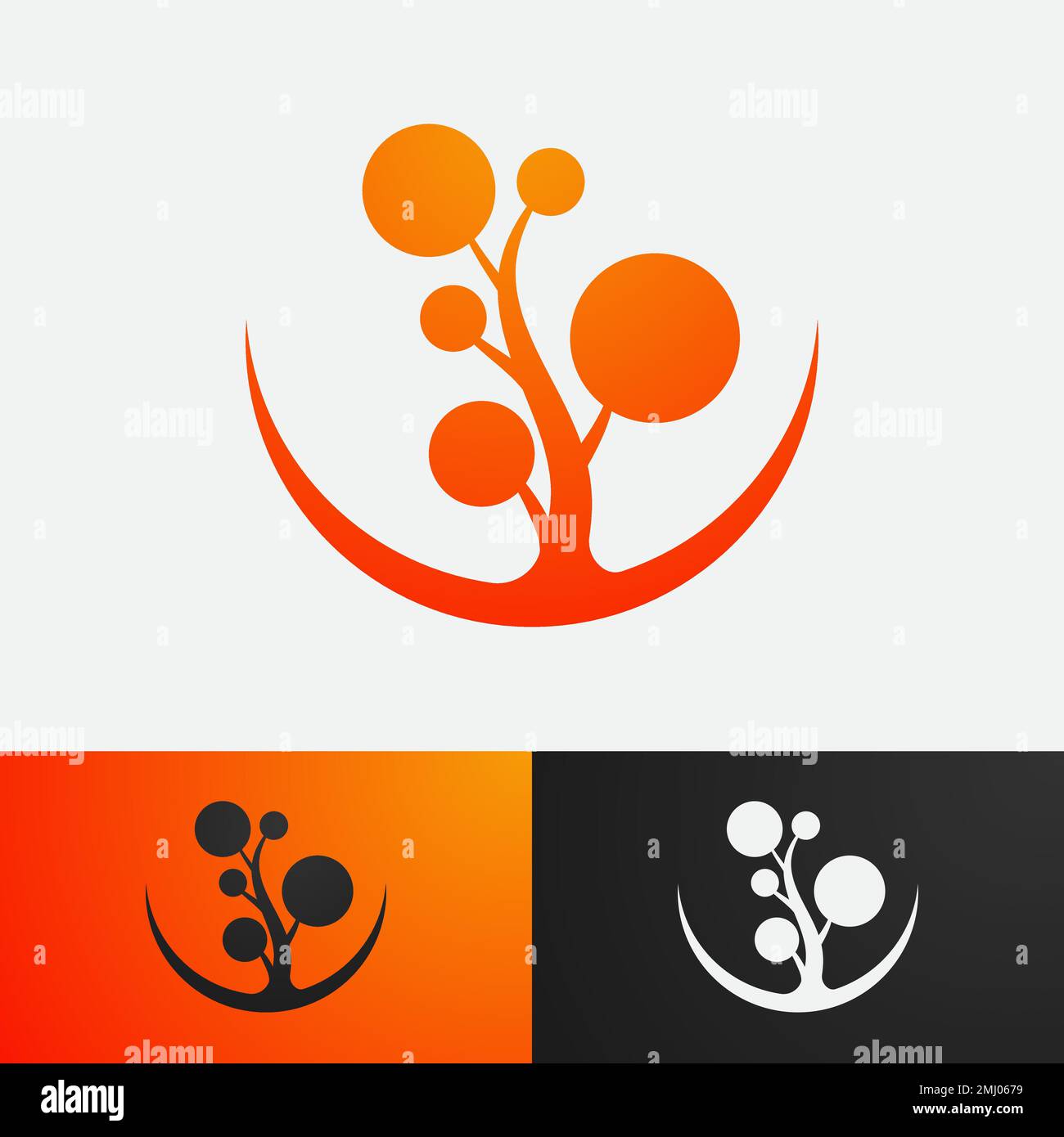 abstract tree logo template with gradation colors for corporate design ...