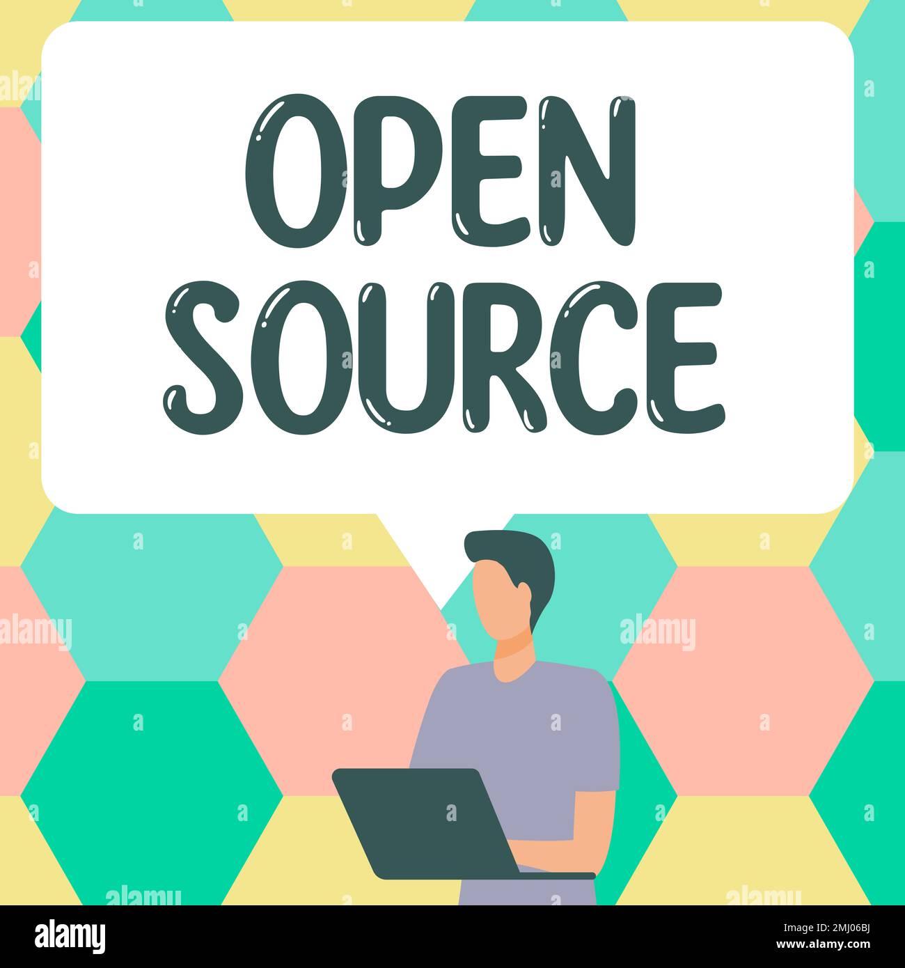 Handwriting text Open Source. Business showcase denoting software which original source code ...