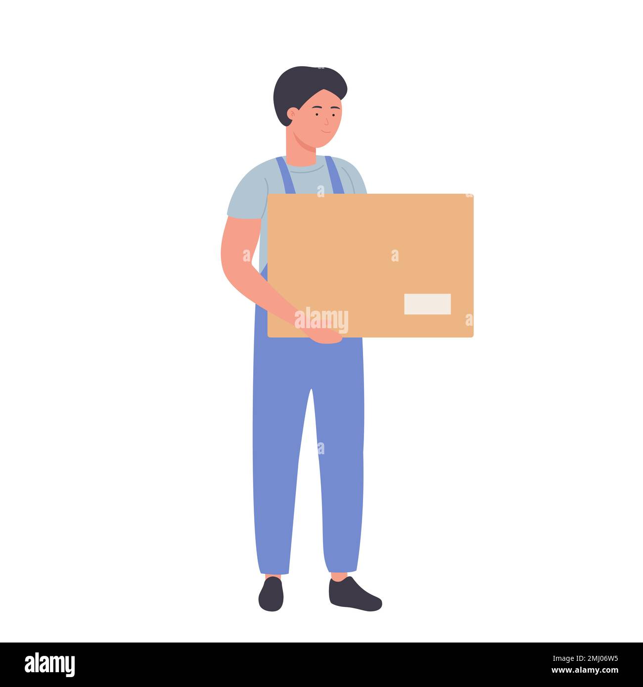 Delivery package goods courier. Storekeeper work, warehouse manager ...