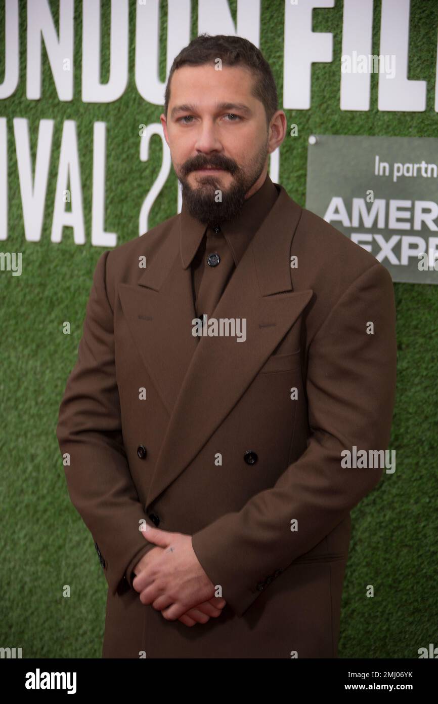 Actor Shia LaBeouf poses for photographers upon arrival at the premiere ...