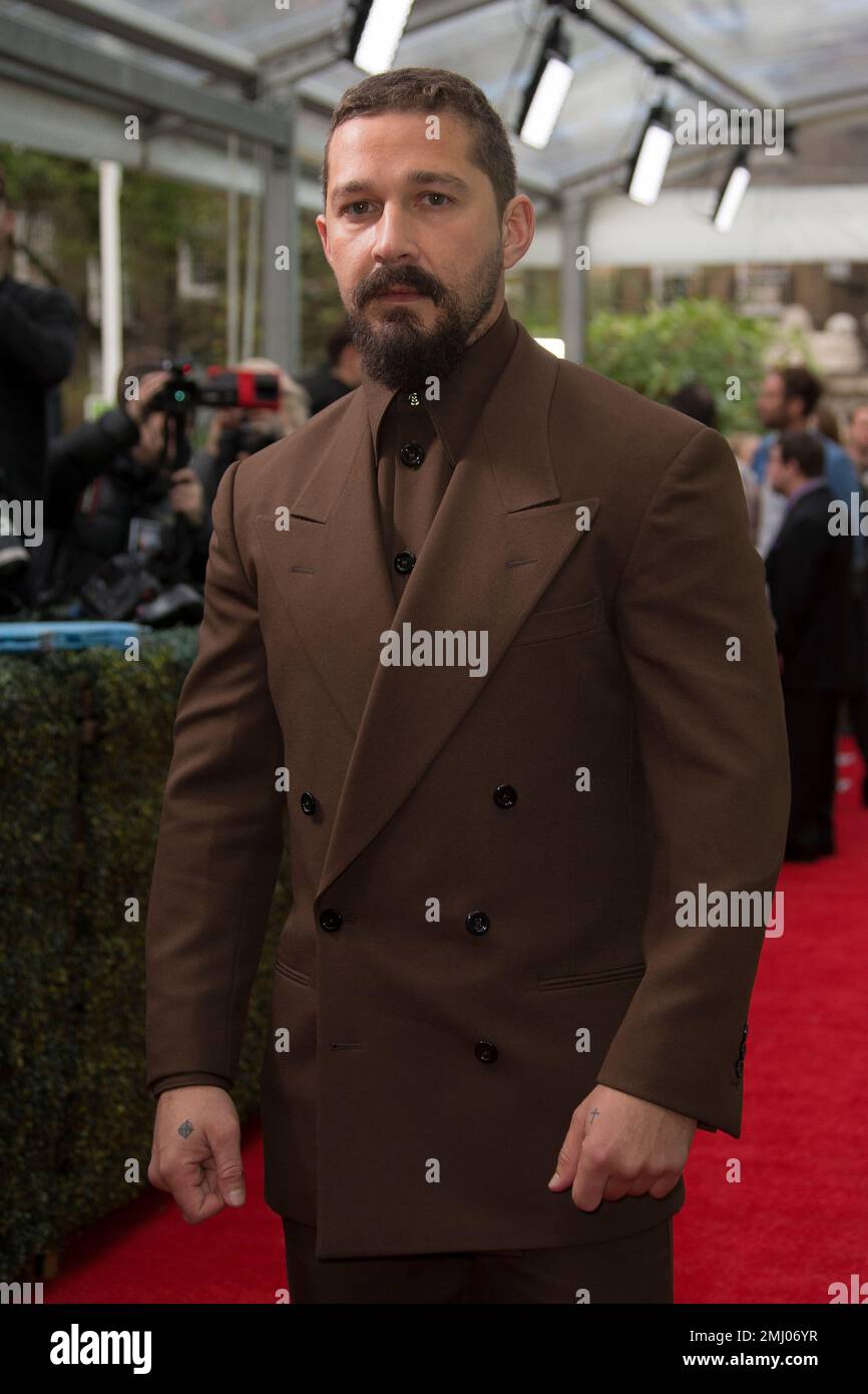 Actor Shia LaBeouf poses for photographers upon arrival at the premiere ...
