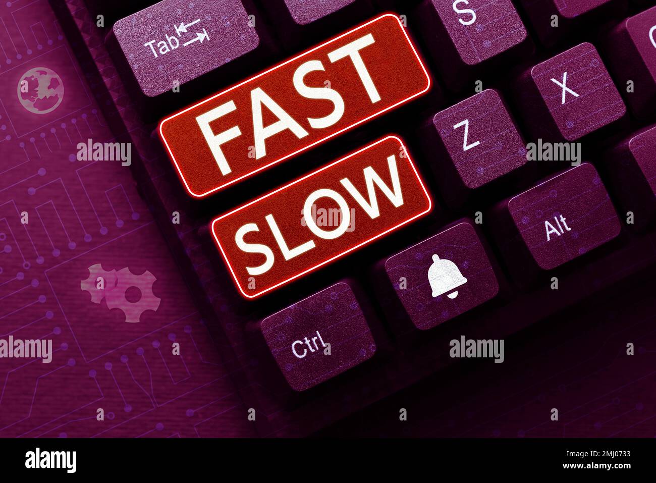 Handwriting text Fast Slow. Business showcase moving or proceeding with ...