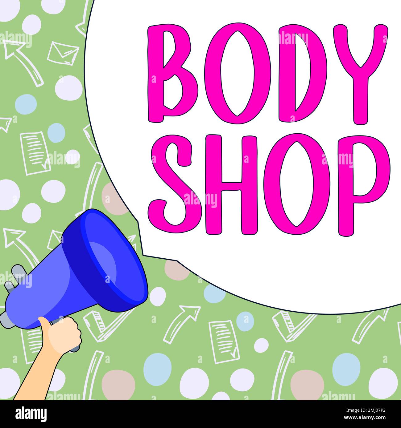 Conceptual caption Body Shop. Internet Concept a shop where automotive ...