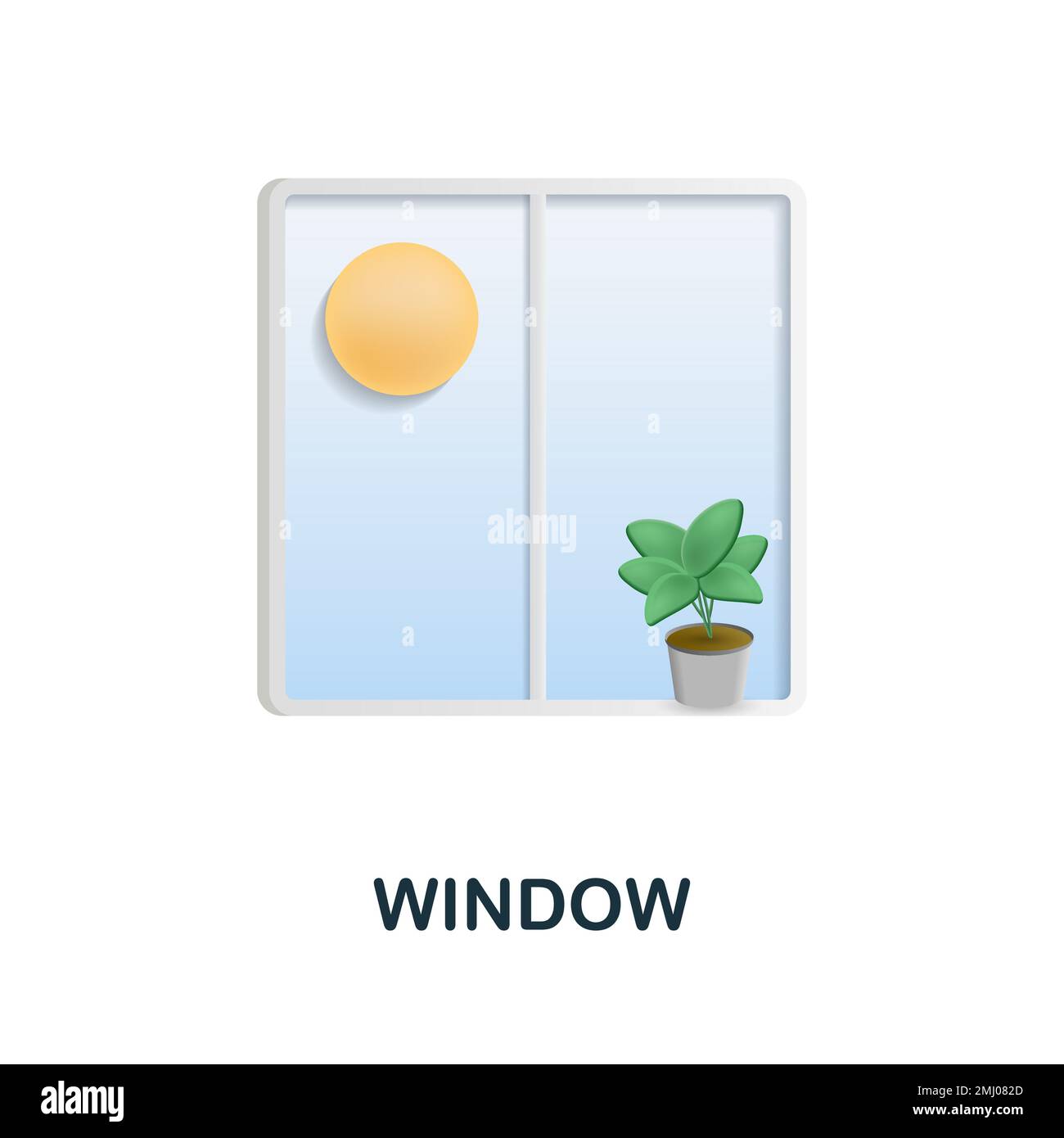 Window icon. 3d illustration from work place collection. Creative ...