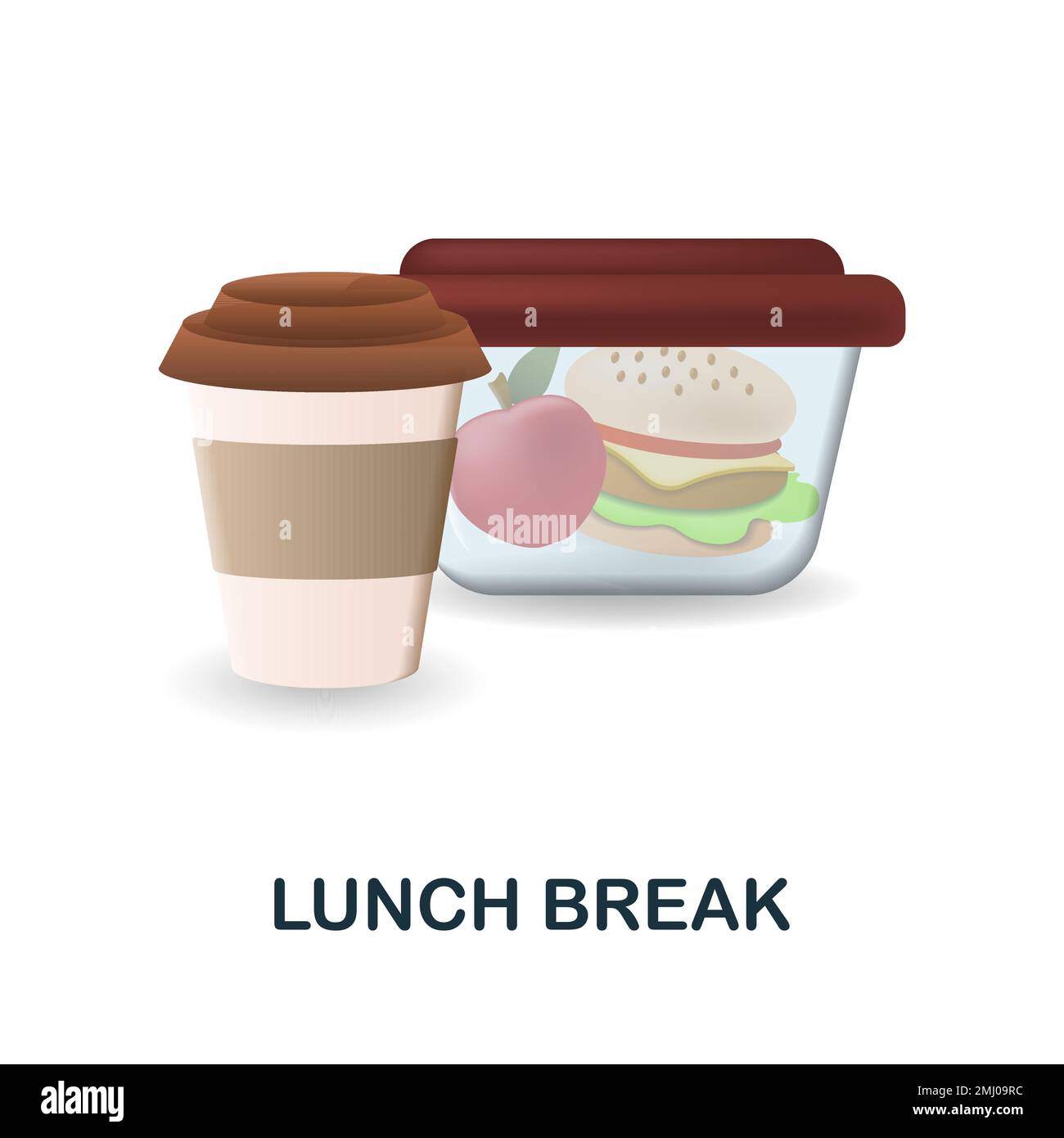 Lunch Break icon. 3d illustration from work place collection. Creative ...