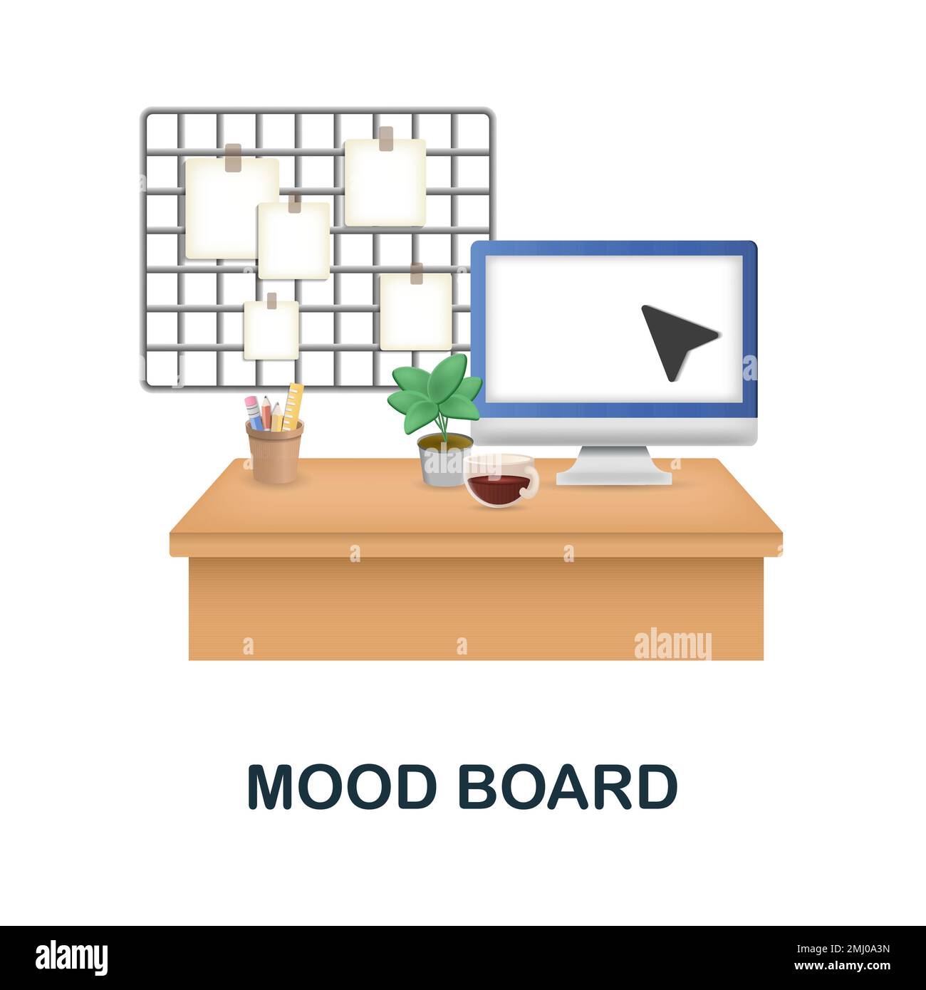 Mood Board icon. 3d illustration from work place collection. Creative ...
