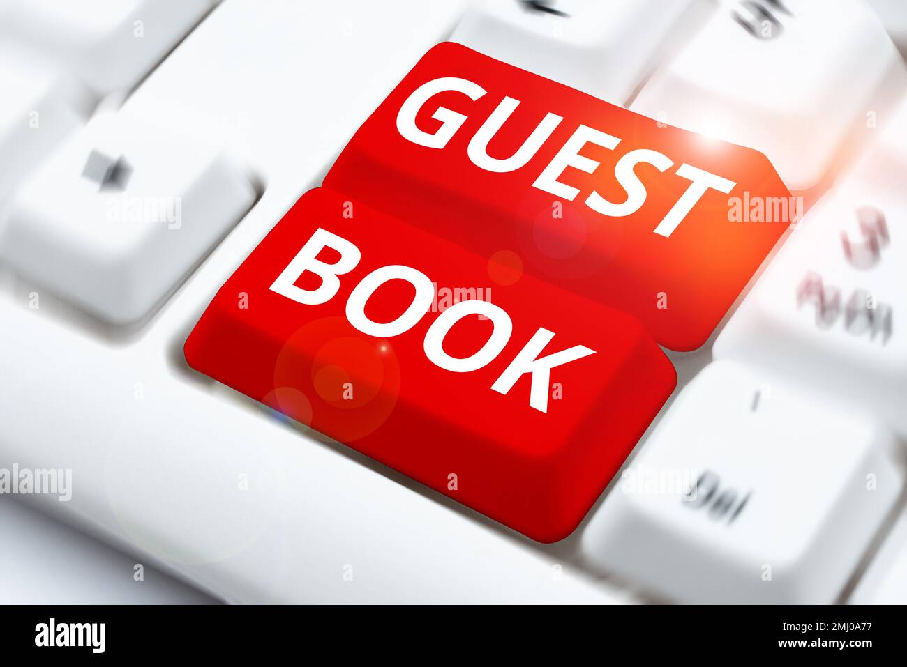 Text caption presenting Guest Book. Concept meaning electronic means ...