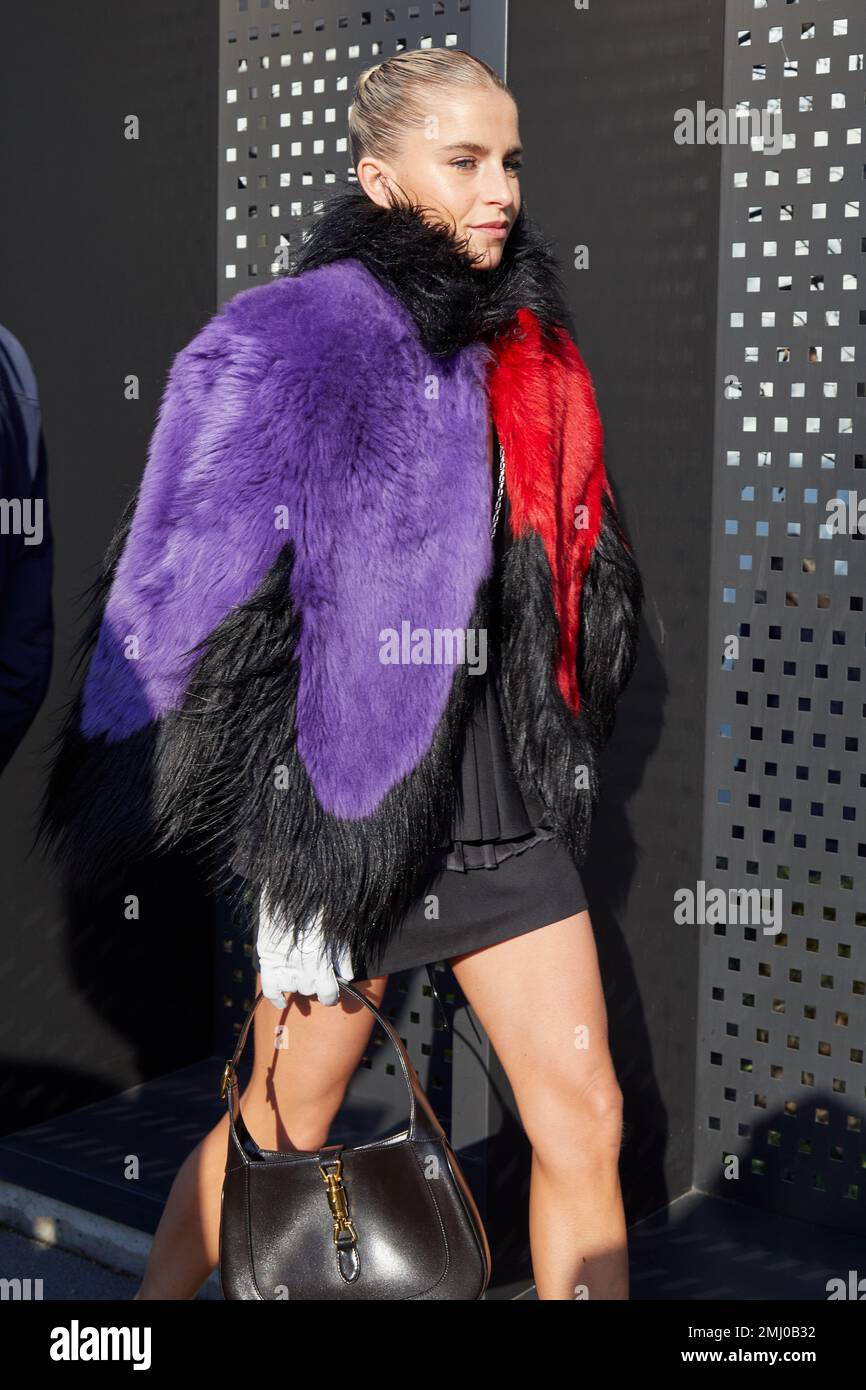 MILAN, ITALY - JANUARY 13, 2023: Caro Daur before Gucci fashion show ...