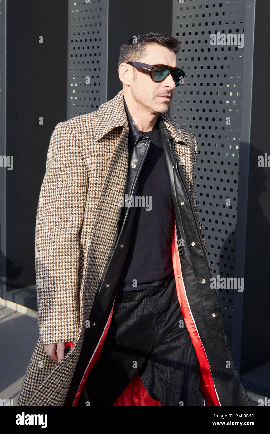 MILAN, ITALY - JANUARY 13, 2023: Alex Badia before Gucci fashion show ...