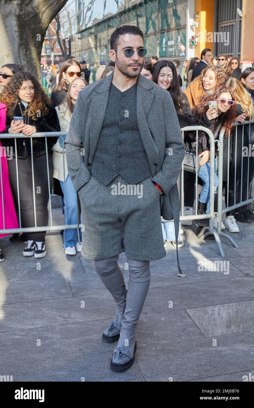 MILAN, ITALY - JANUARY 14, 2023: Actor Miguel Angel Silvestre before ...