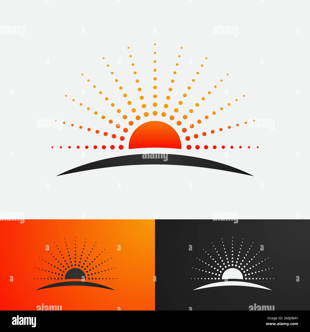 abstract shining sun logo template with gradation color for company ...