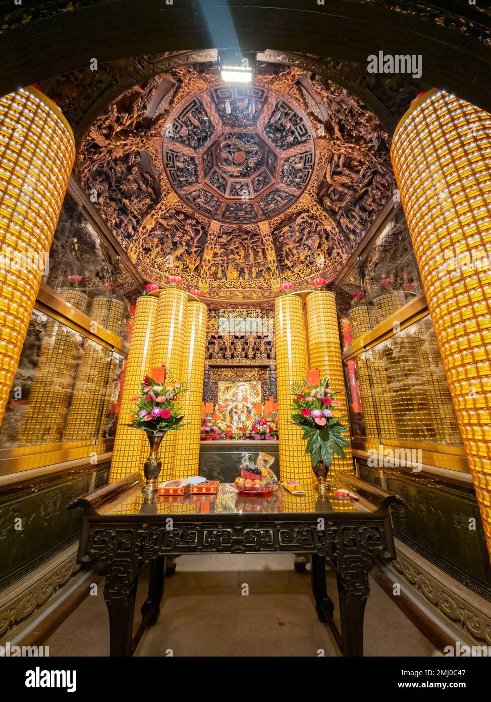 Taichung, DEC 24 2022 - Night interior view of the Dajia Jenn Lann ...