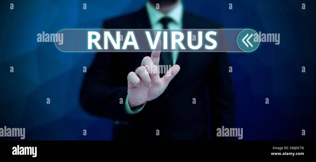 Sign displaying Rna Virus. Word for a virus genetic information is ...