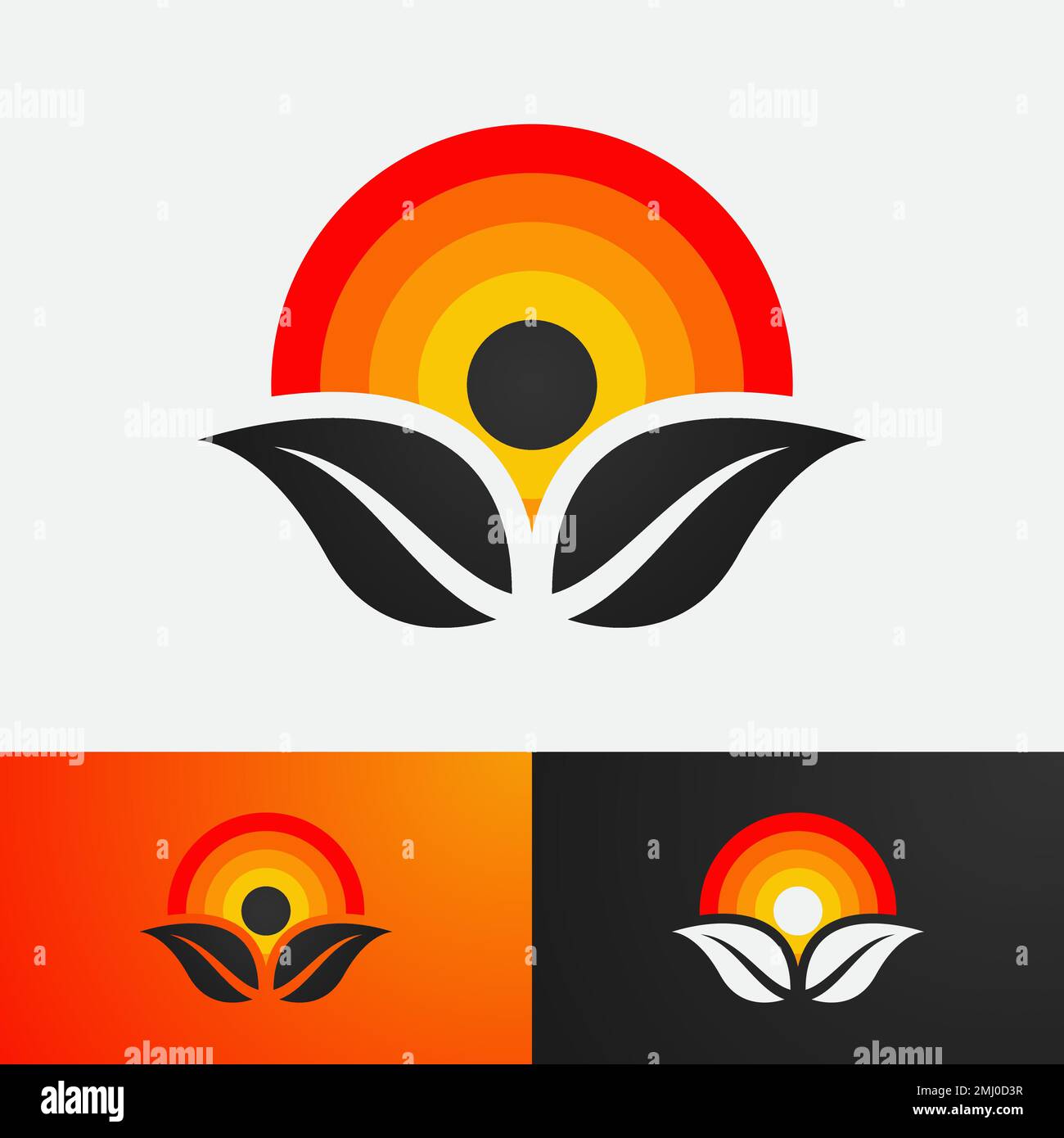 abstract shining sun logo template with gradation color for company ...
