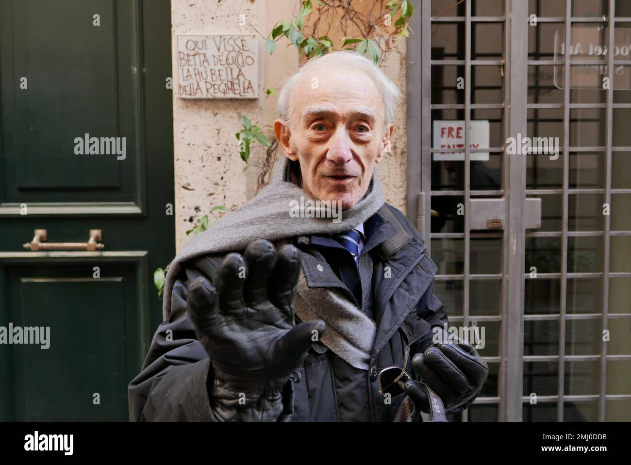 Rome, Italy. 27th Jan, 2023. Roberto Calò, aka Zì Palino, poses in ...