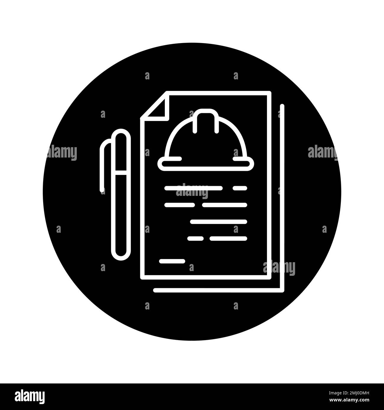 Estimate documentation black line icon. Building construction ...