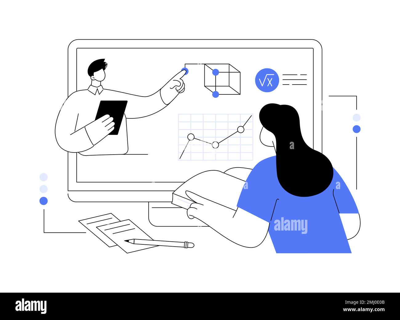 Online math tutoring abstract concept vector illustration Stock Vector ...