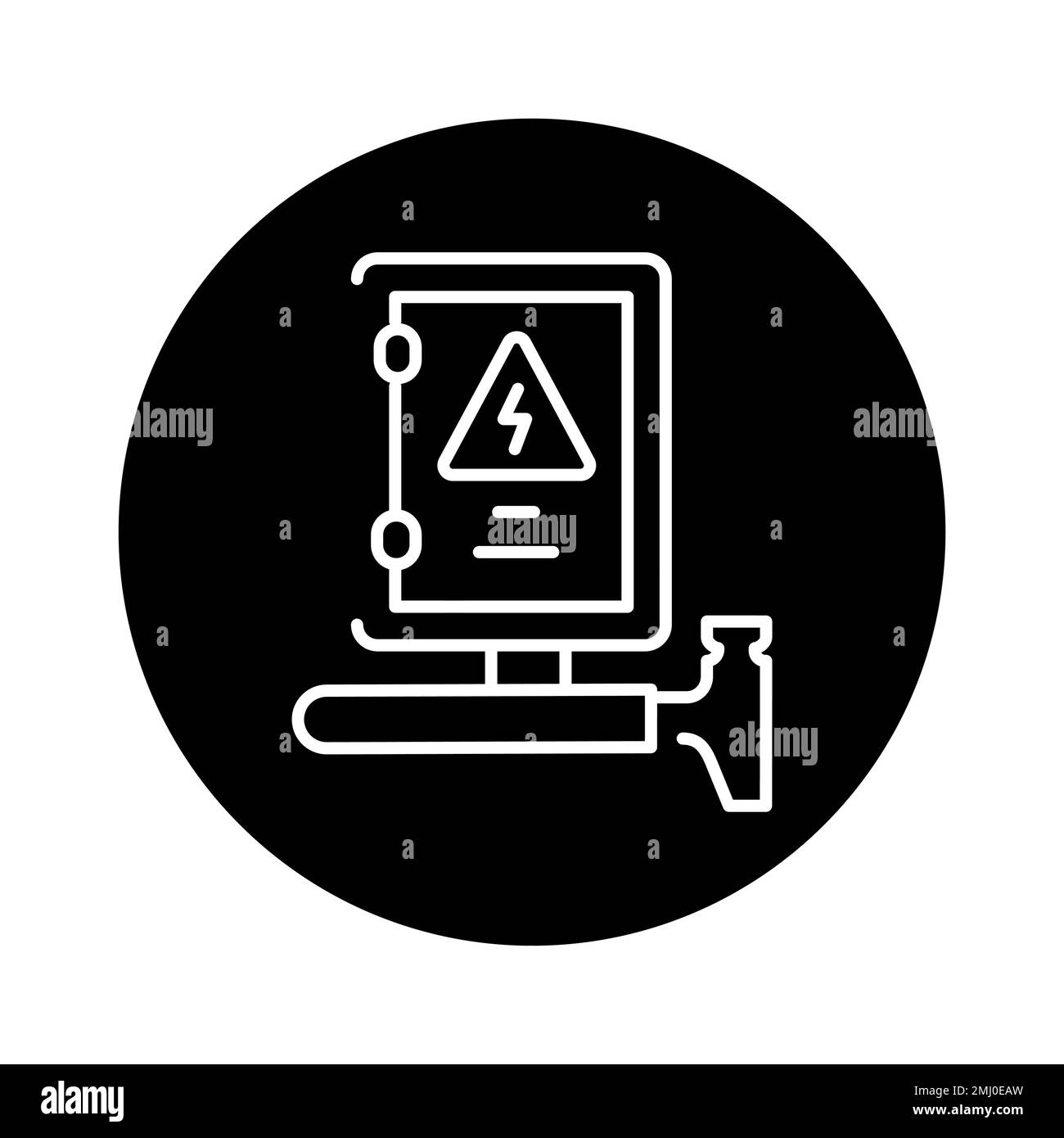 Installation electrical wiring black line icon. Pictogram for web page ...
