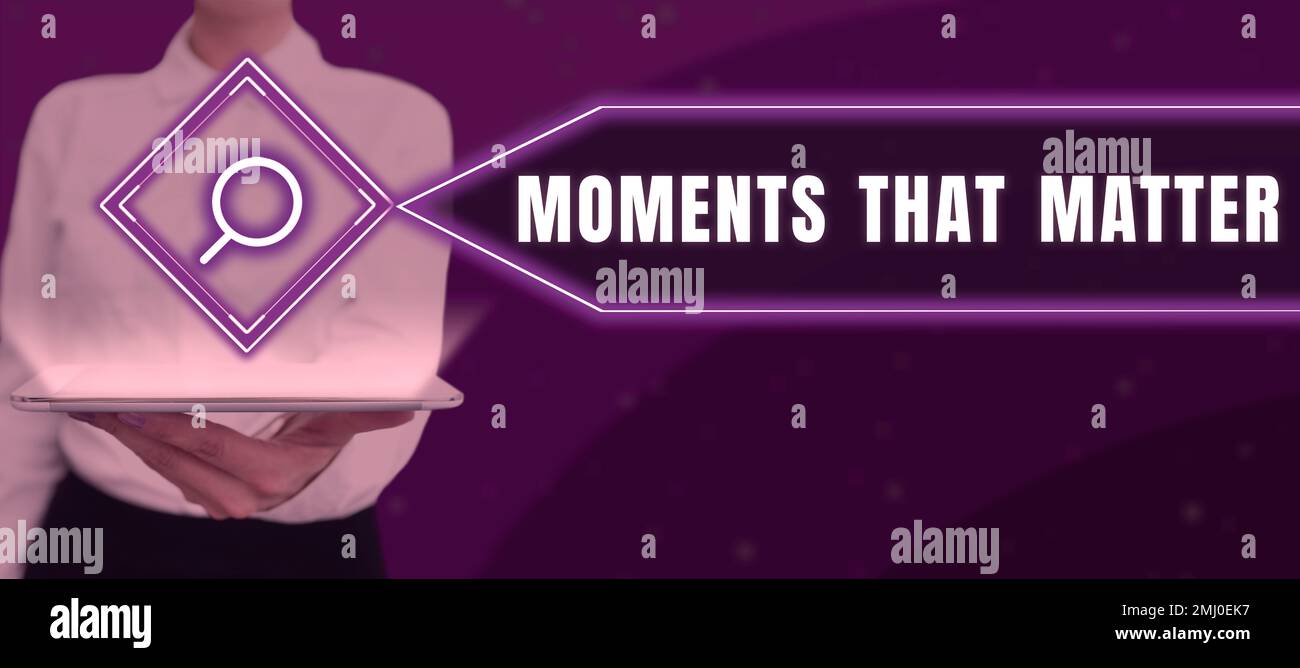 Conceptual caption Moments That Matter. Business overview Meaningful ...