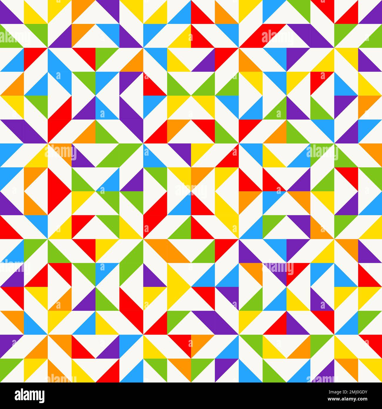 Rainbow mosaic tiles, abstract geometric background, seamless vector ...