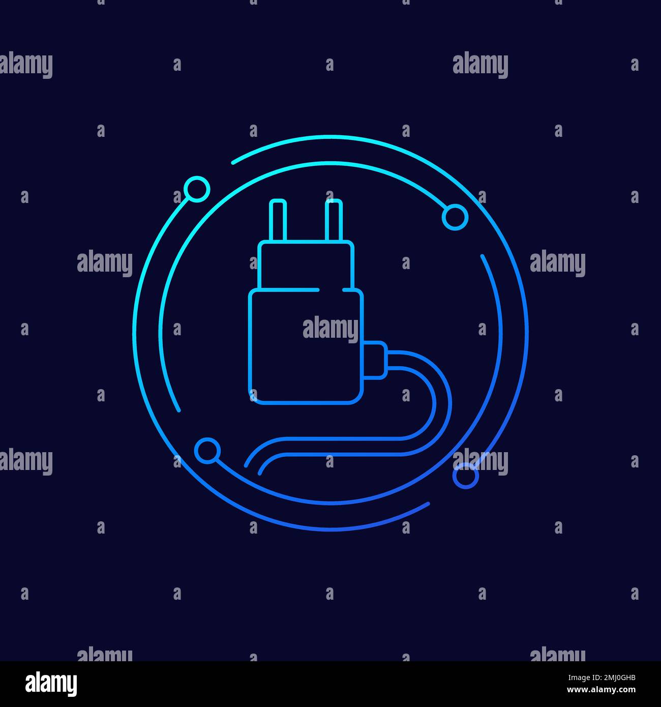 Mobile charger icon line Stock Vector Images - Alamy