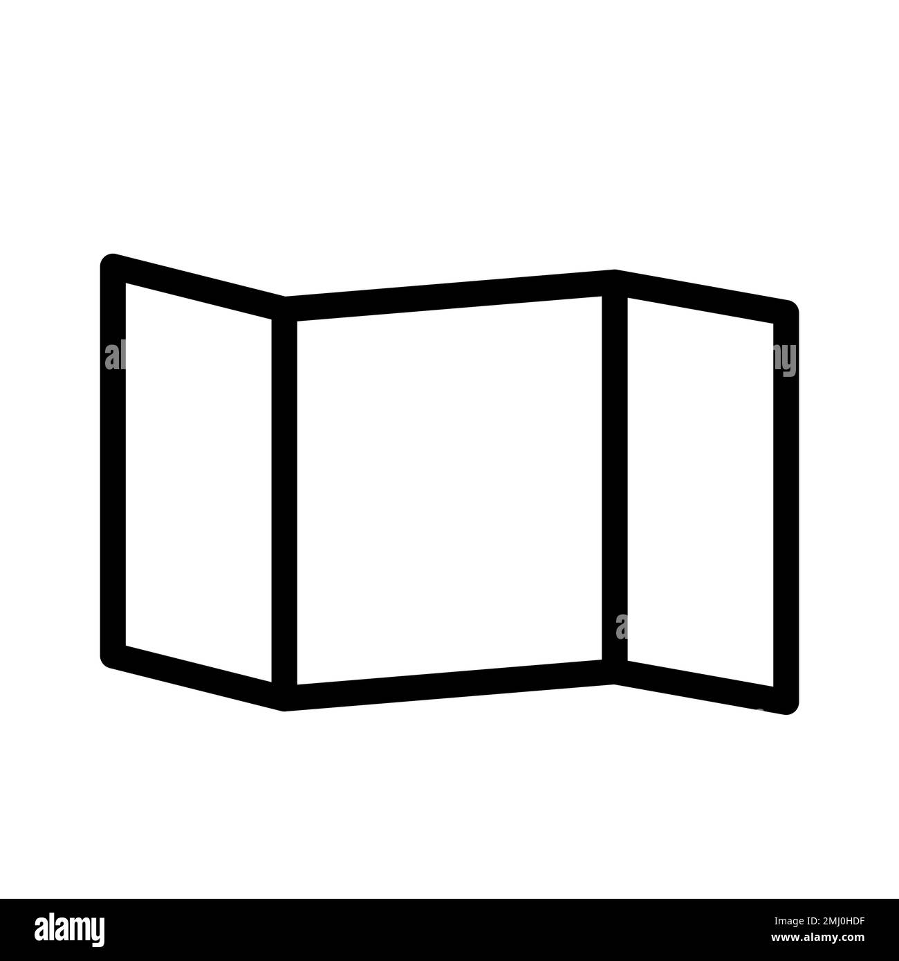 Map icon line isolated on white background. Black flat thin icon on ...