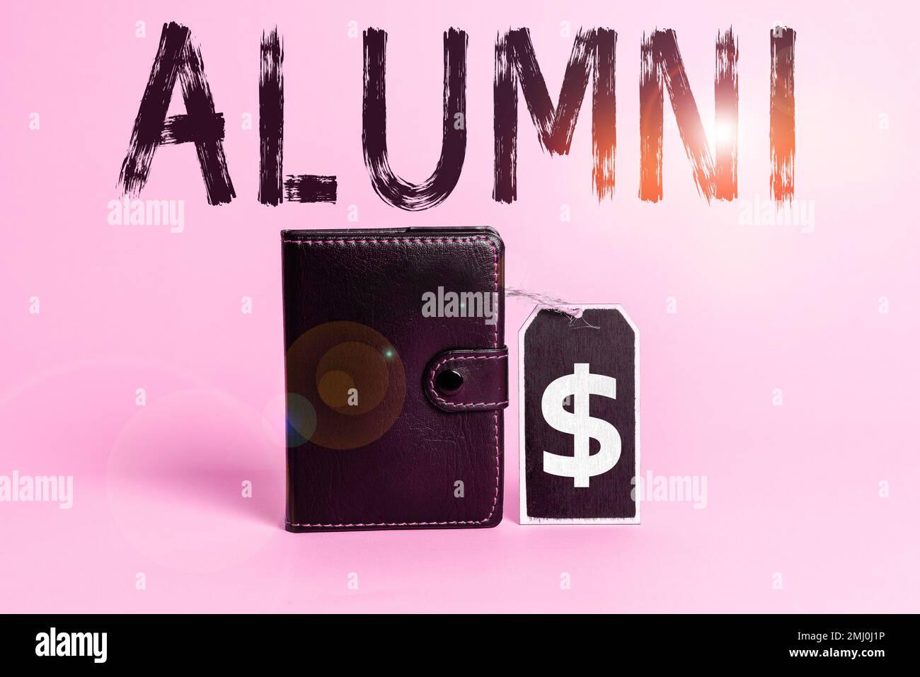 Text caption presenting Alumni. Word Written on former pupil or student ...