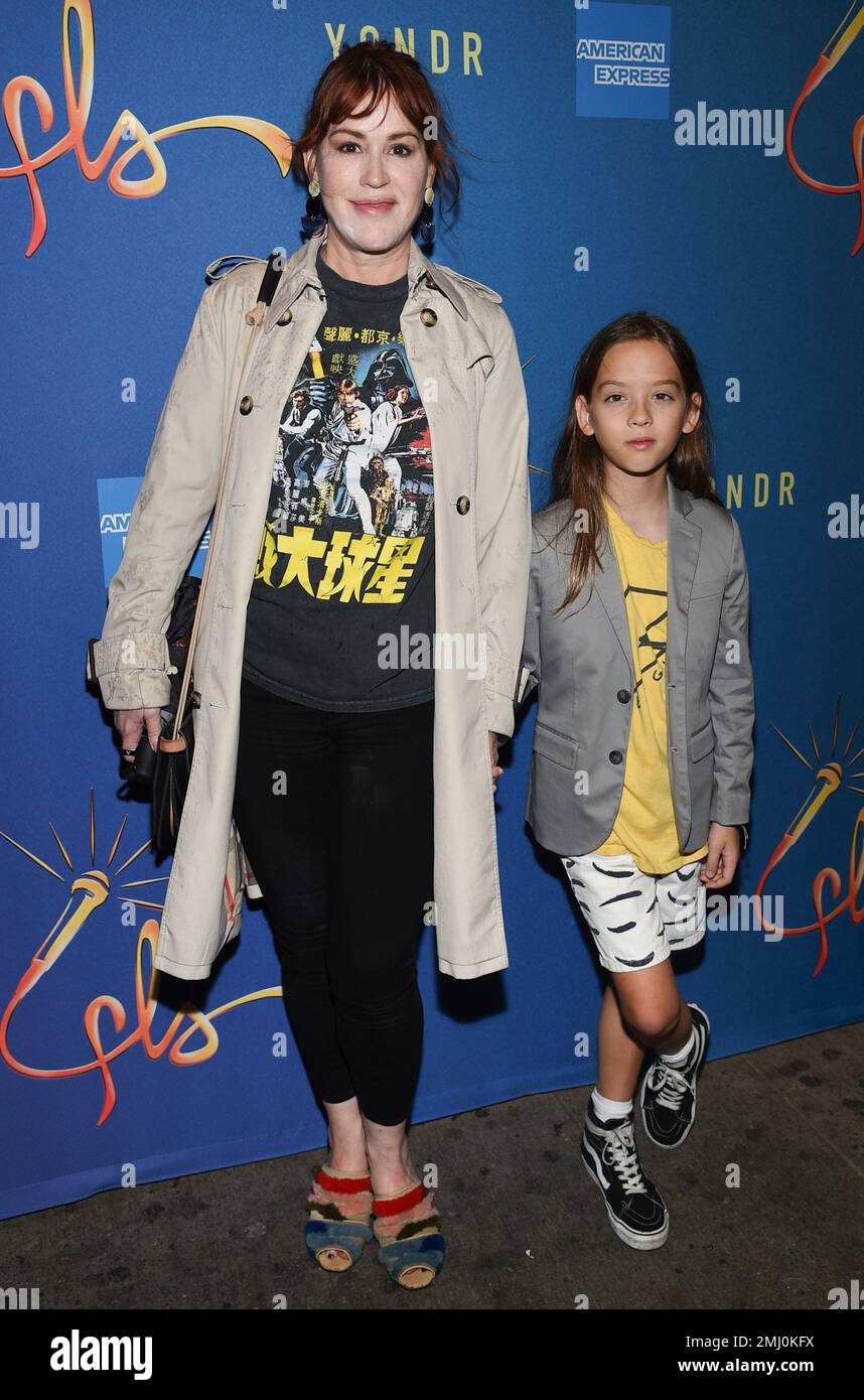 Actress Molly Ringwald and son Roman Gianopoulos attend "Freestyle Love ...