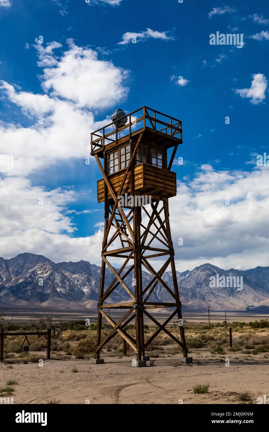 Guard tower in the Japanese American concentration camp, preserved in ...