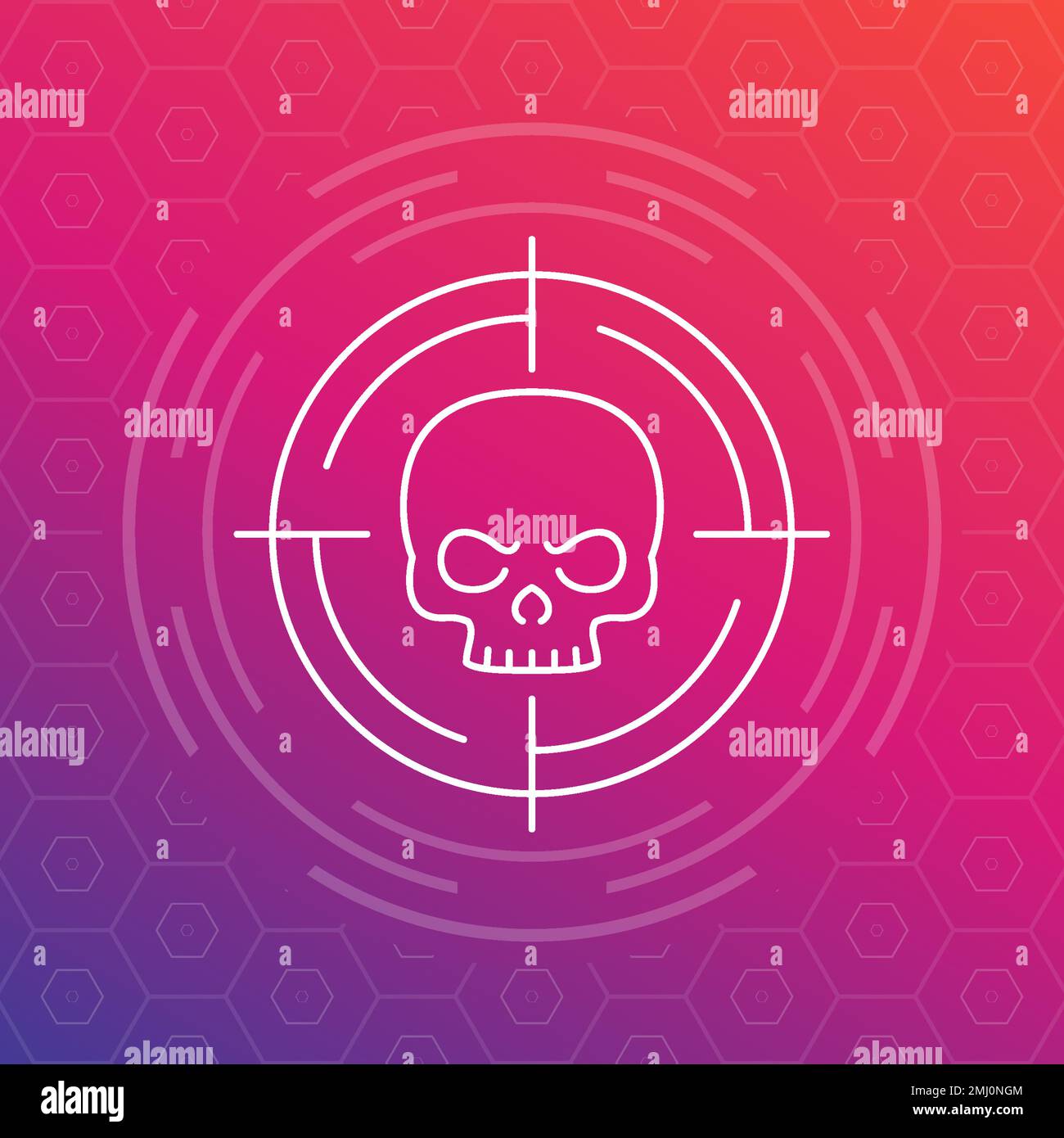skull and target linear icon, vector Stock Vector Image & Art - Alamy