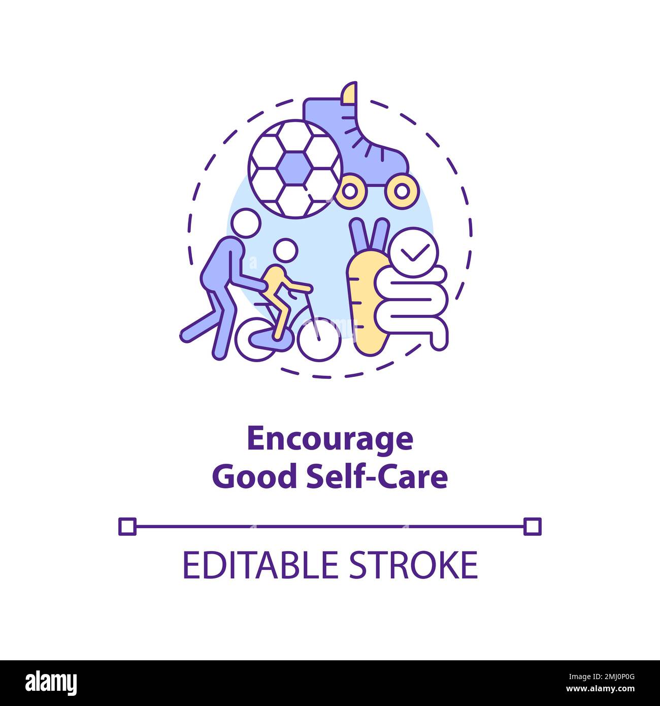 Encourage good self care concept icon Stock Vector Image & Art - Alamy
