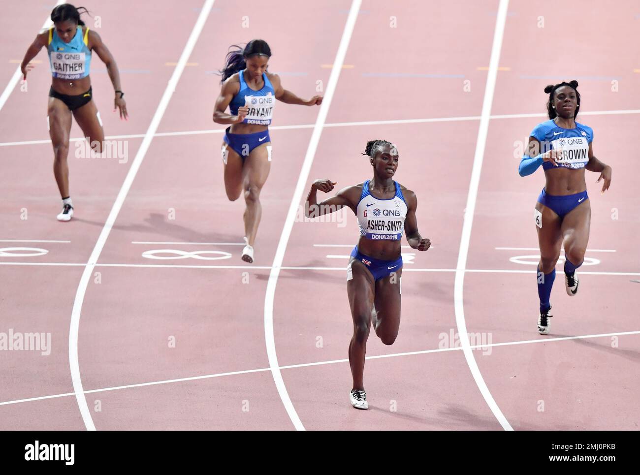 Tynia Gaither, of Bahamas, Dezerea Bryant, of the United States, Dina ...