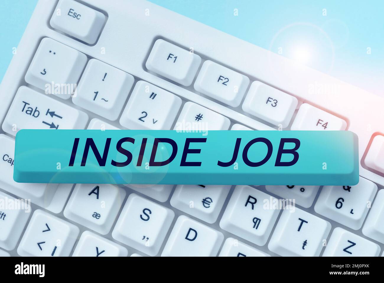 Text caption presenting Inside Job. Business approach done with the ...