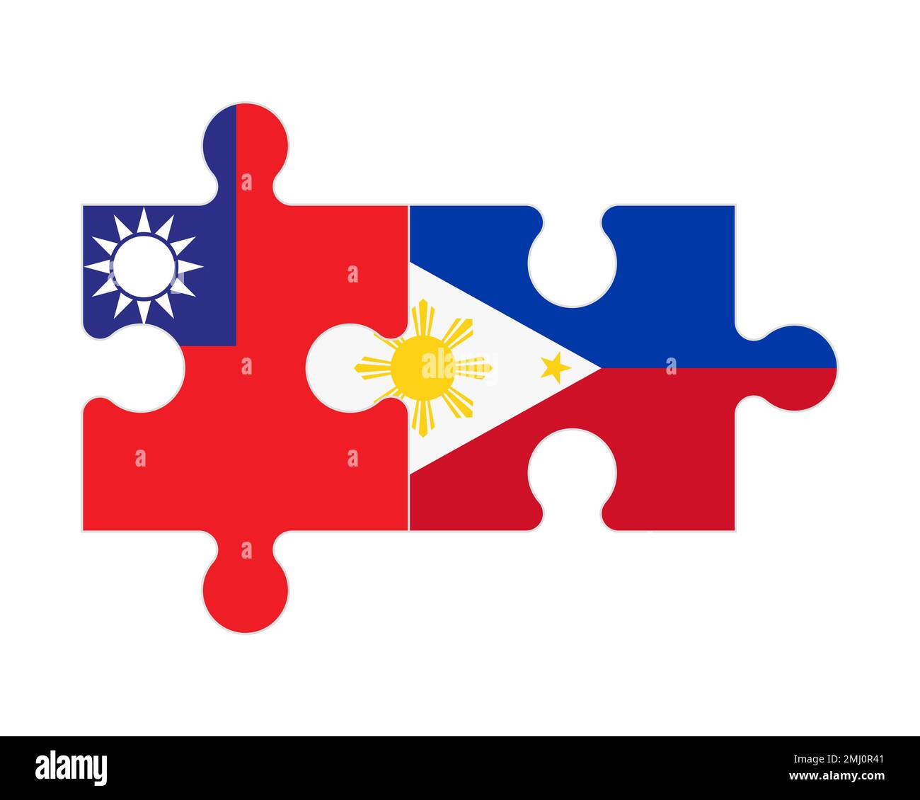 Connected puzzle of flags of Taiwan and Philippines, vector Stock ...