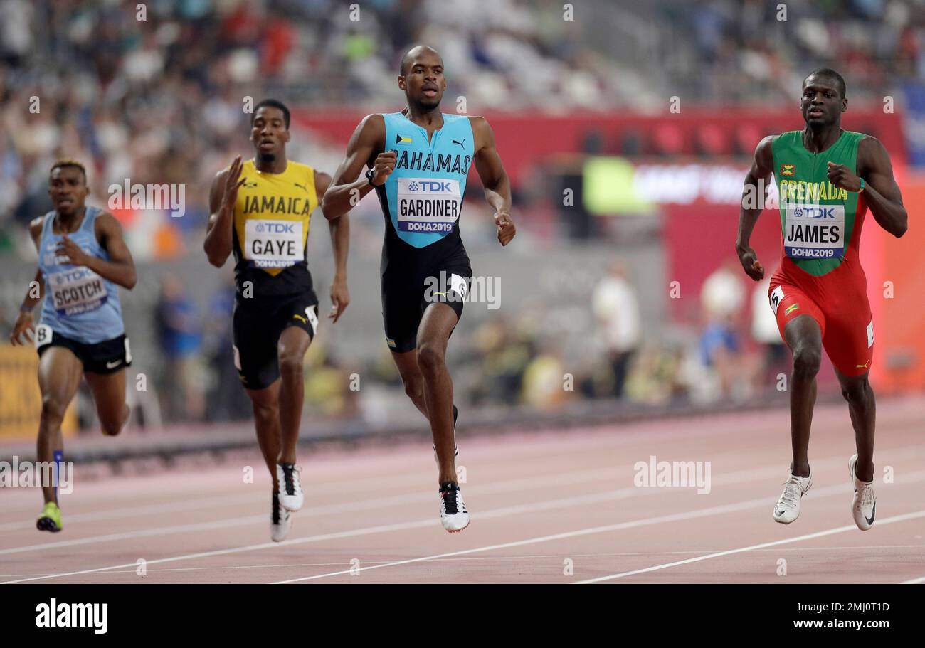 Kirani James, of Grenada, Steven Gardiner, of Bahamas, Demish Gaye, of ...