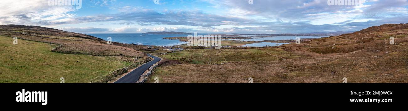 Aerial view of Agnish Lough by Maghery, Dungloe - County Donegal ...